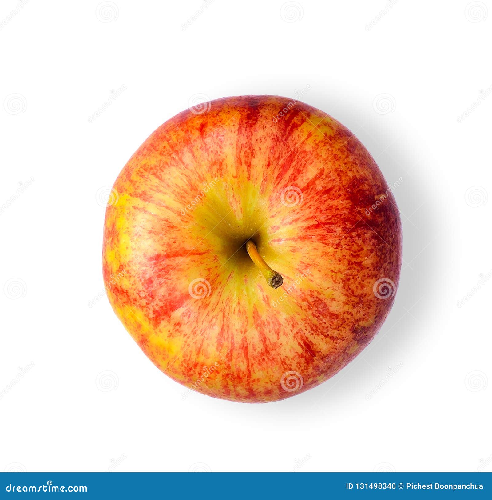 Top View Apple Slice Isolated On White Background Stock Image ...