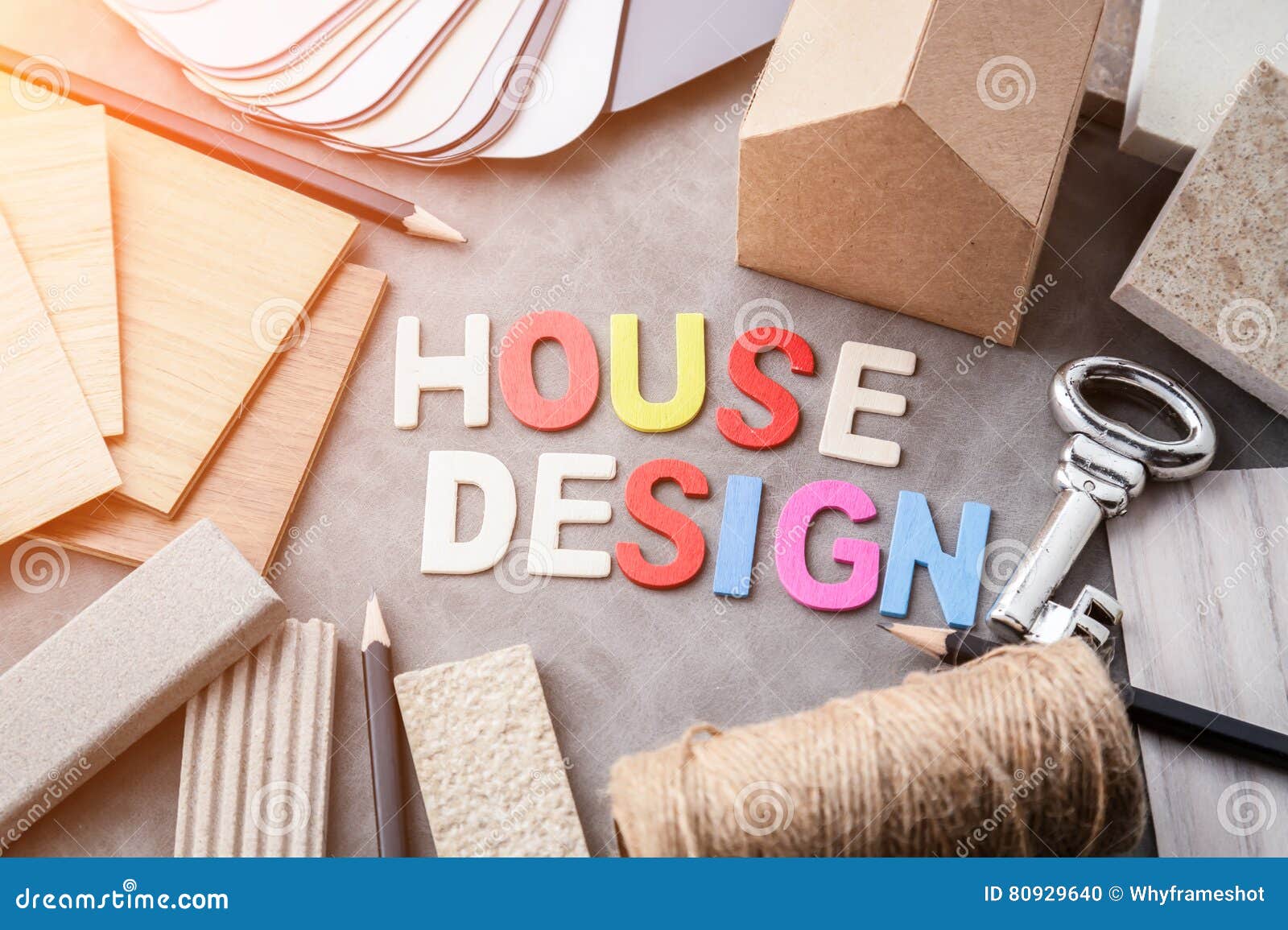 Top View of Architects Table with Stuff of Modern House with Mat Stock ...