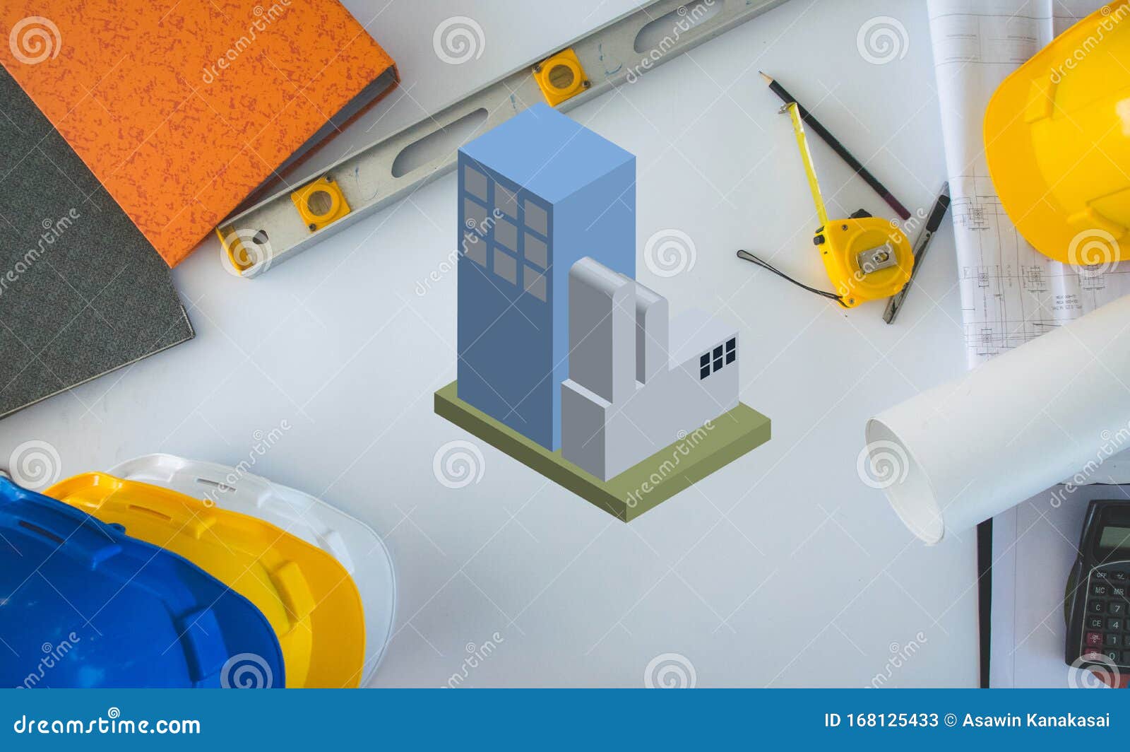 A Top View Architecture,blueprint Builder Background Stock Image ...