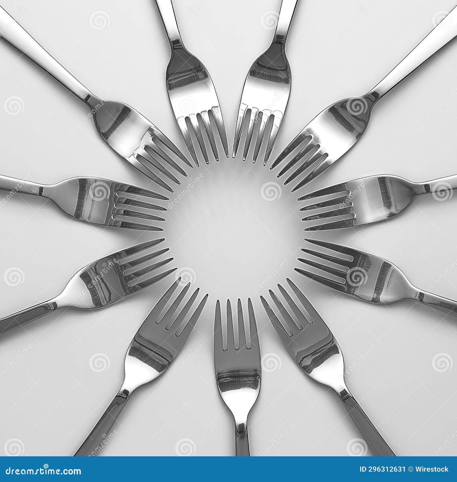 Top View of Arranged Silver Forks Stock Illustration - Illustration of ...
