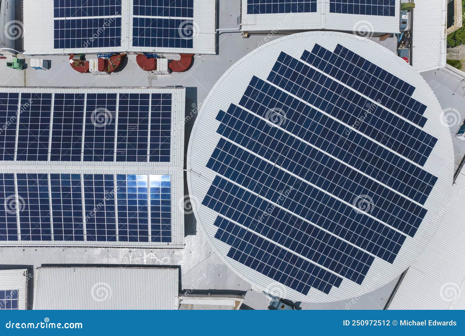 Top View of an Array of Polycrystalline Solar Panels Installed on the ...
