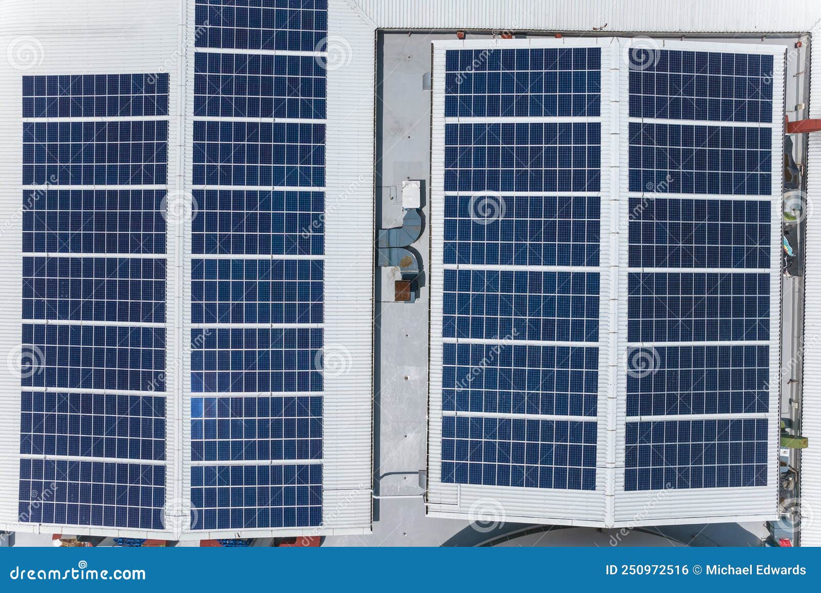 Top View of an Array of Polycrystalline Solar Panels Installed on the ...