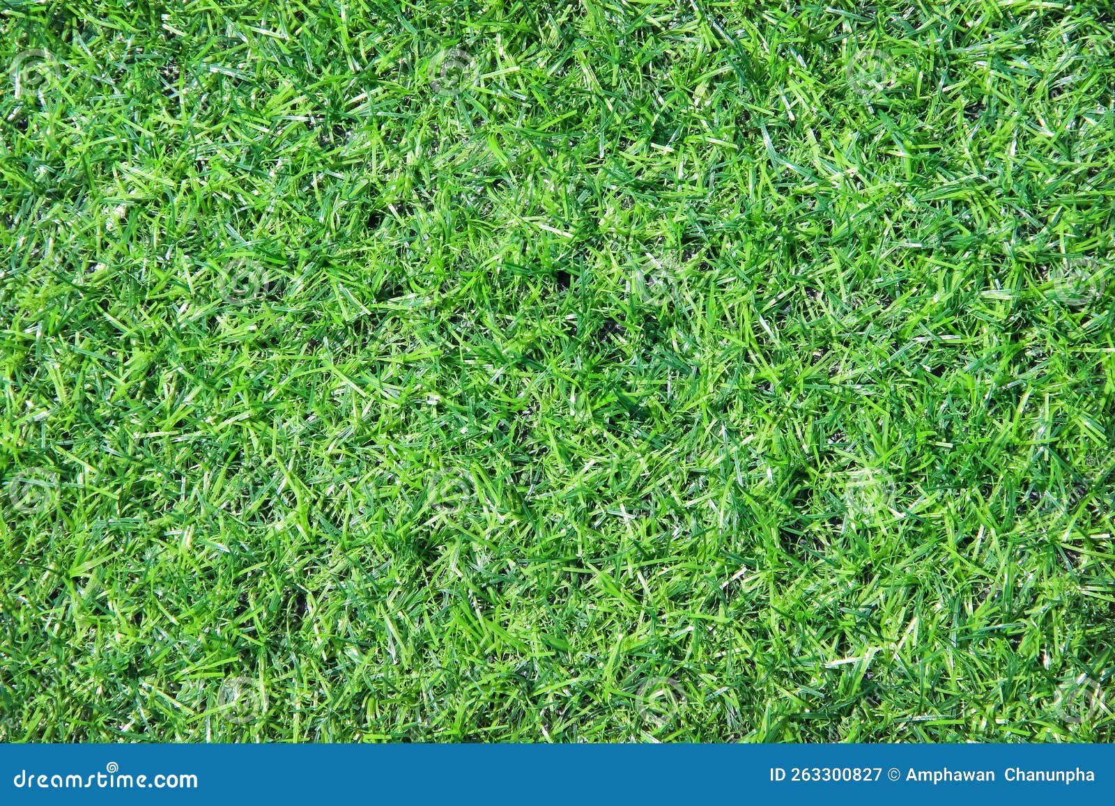Top View Of Artificial Grass On A Yellow Uniform Background, The Image ...