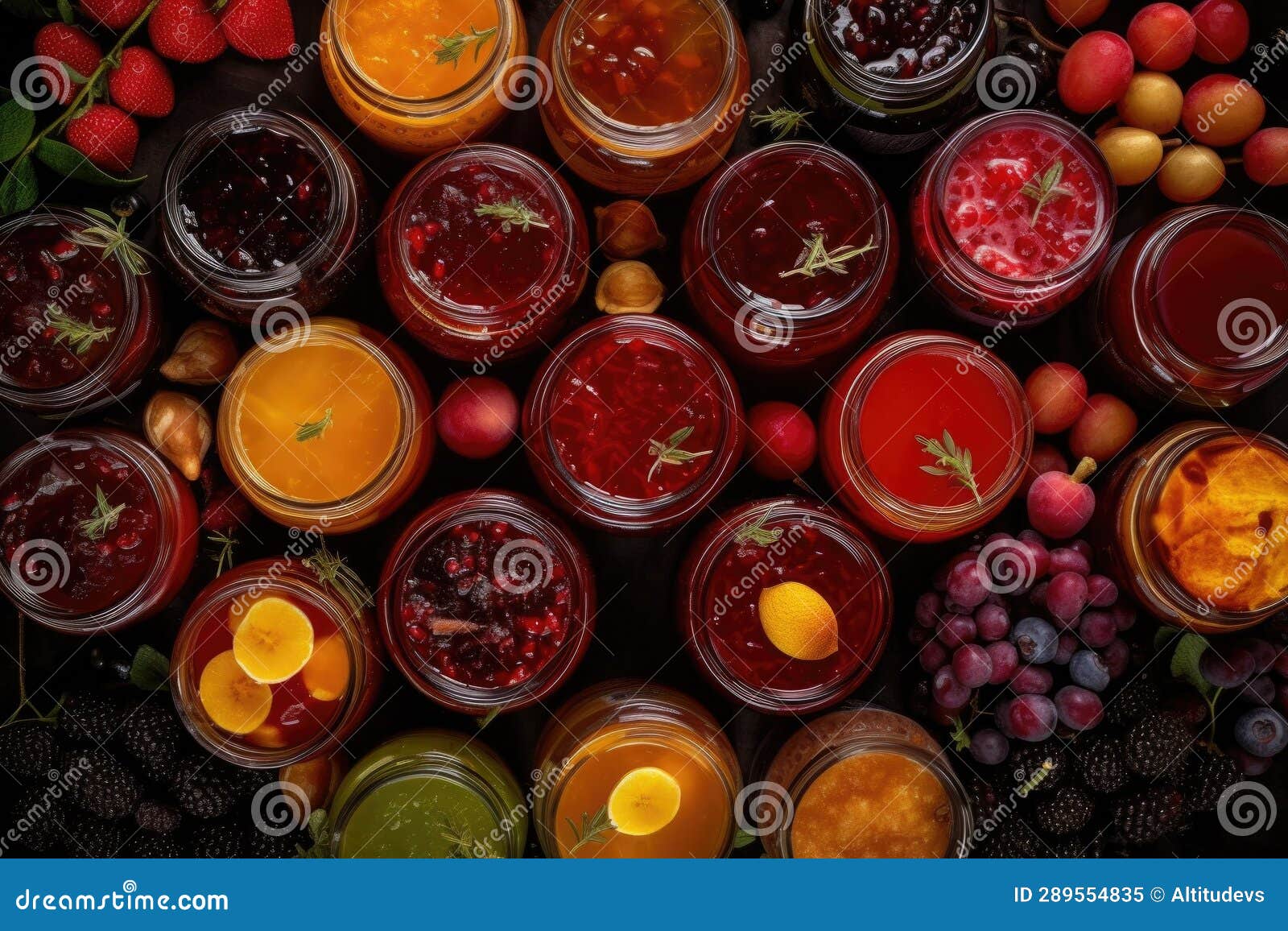 Top View of Assorted Fruit Preserves Stock Image - Image of assorted ...