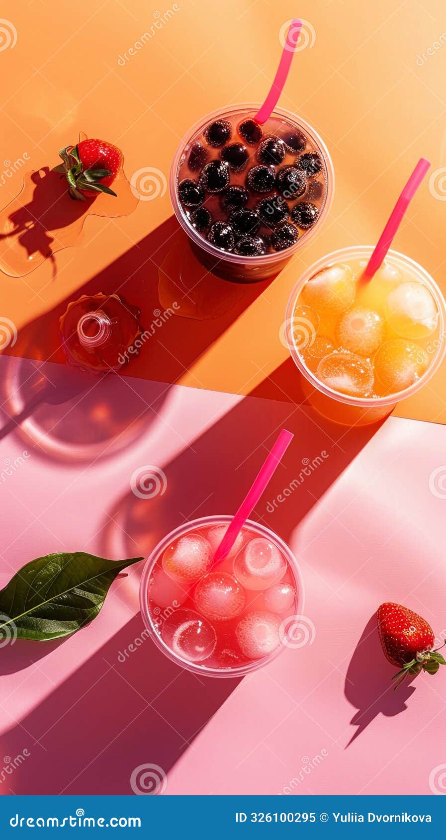 Top View of Assortment of Aesthetic Bubble Teas. Drink with Tapioca ...