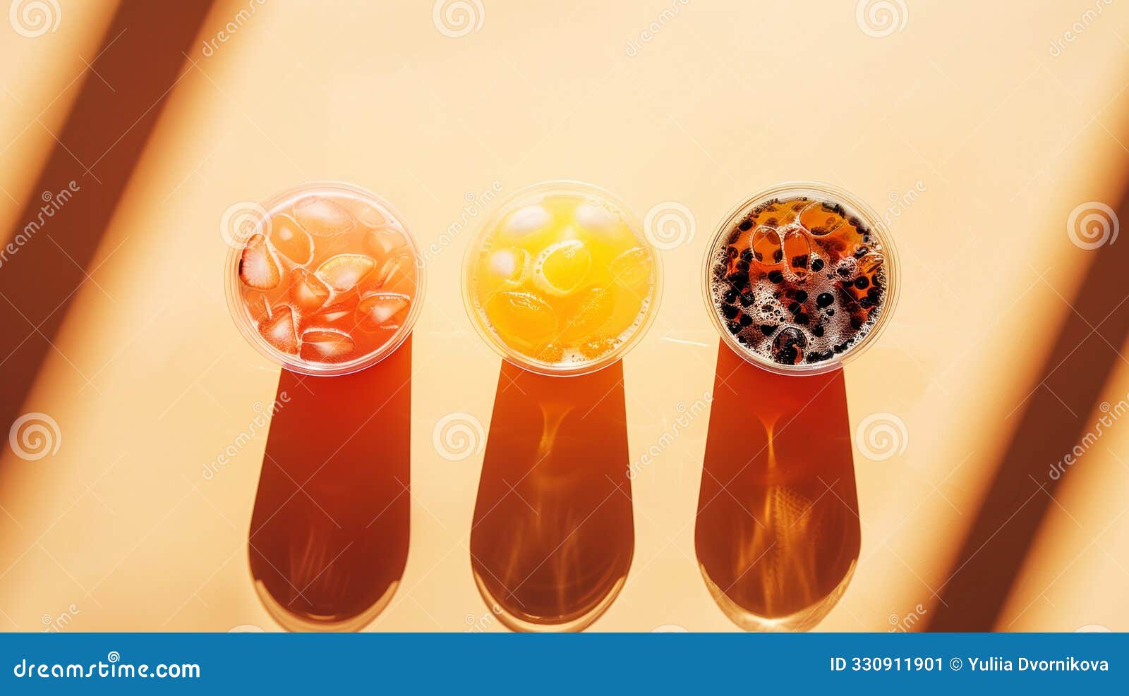 Top View of Assortment of Aesthetic Bubble Teas. Drink with Tapioca ...