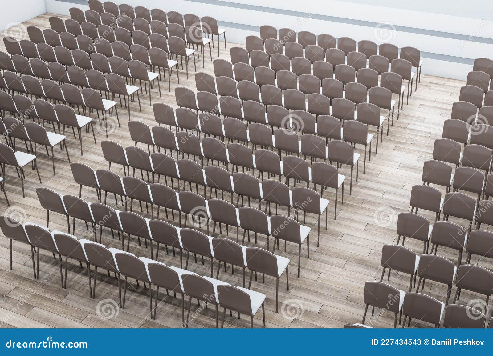 Top View of Auditorium Seats on Wooden Floor. Stock Illustration ...