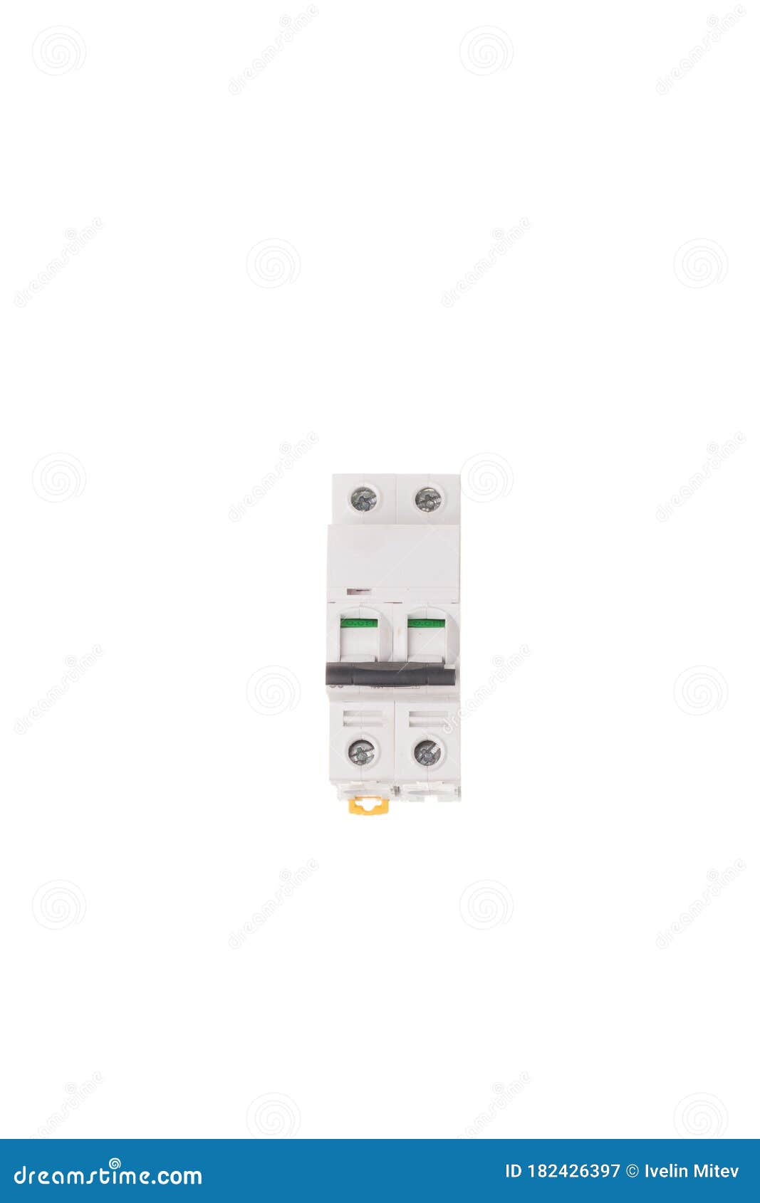 Top View of an Automatic Circuit Breaker, Isolated on White Background ...