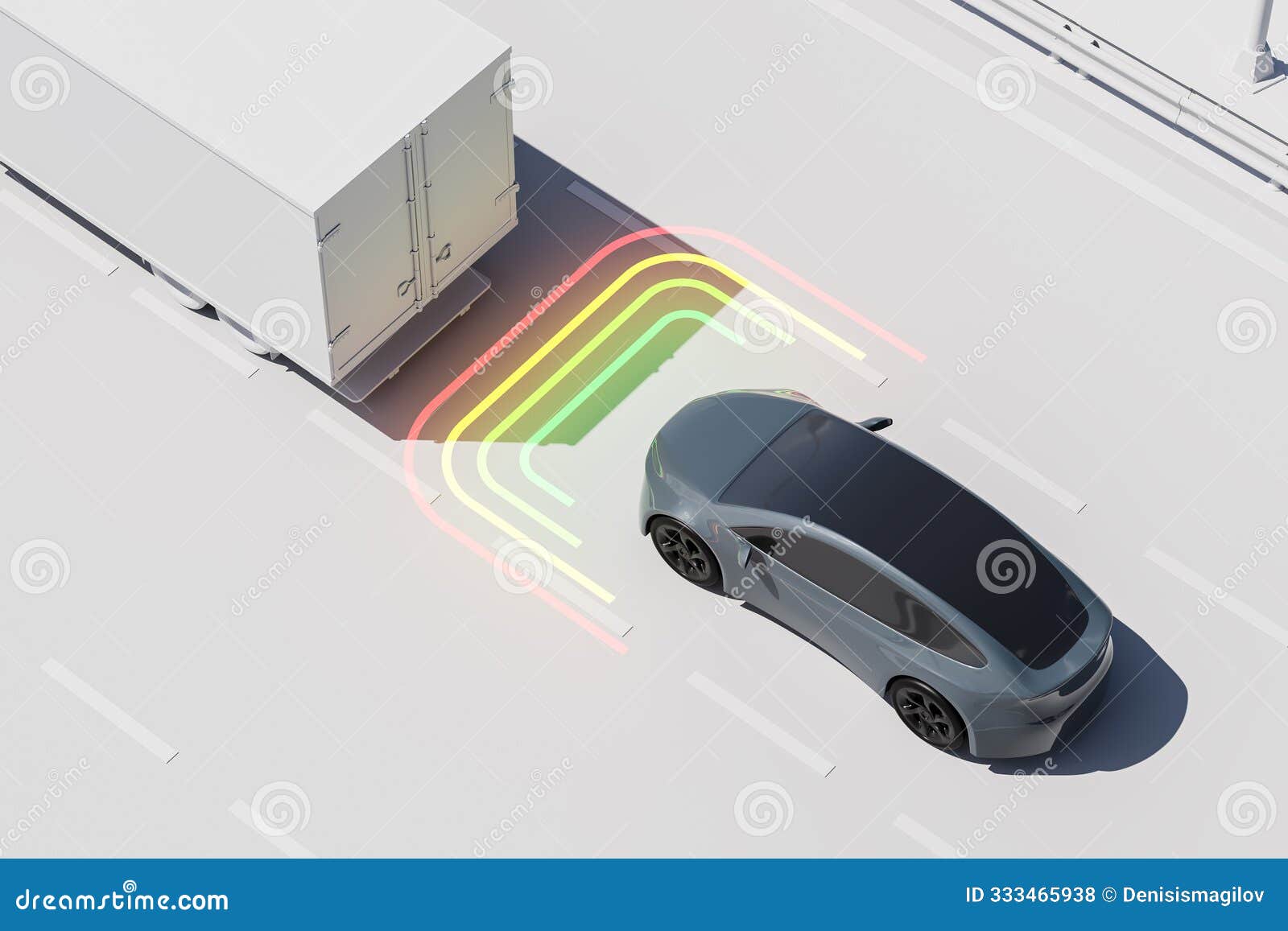 Top View of Autonomous Smart Car Driving on the Road Stock Illustration ...