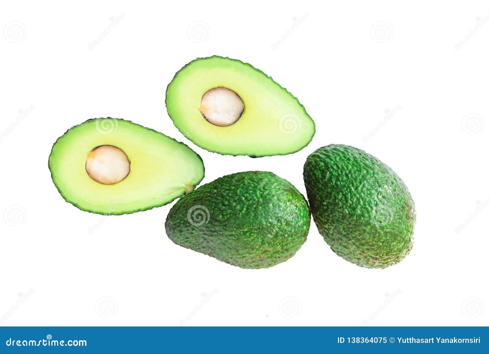 Top View Avocado Slice Isolated on White Background Stock Image - Image ...