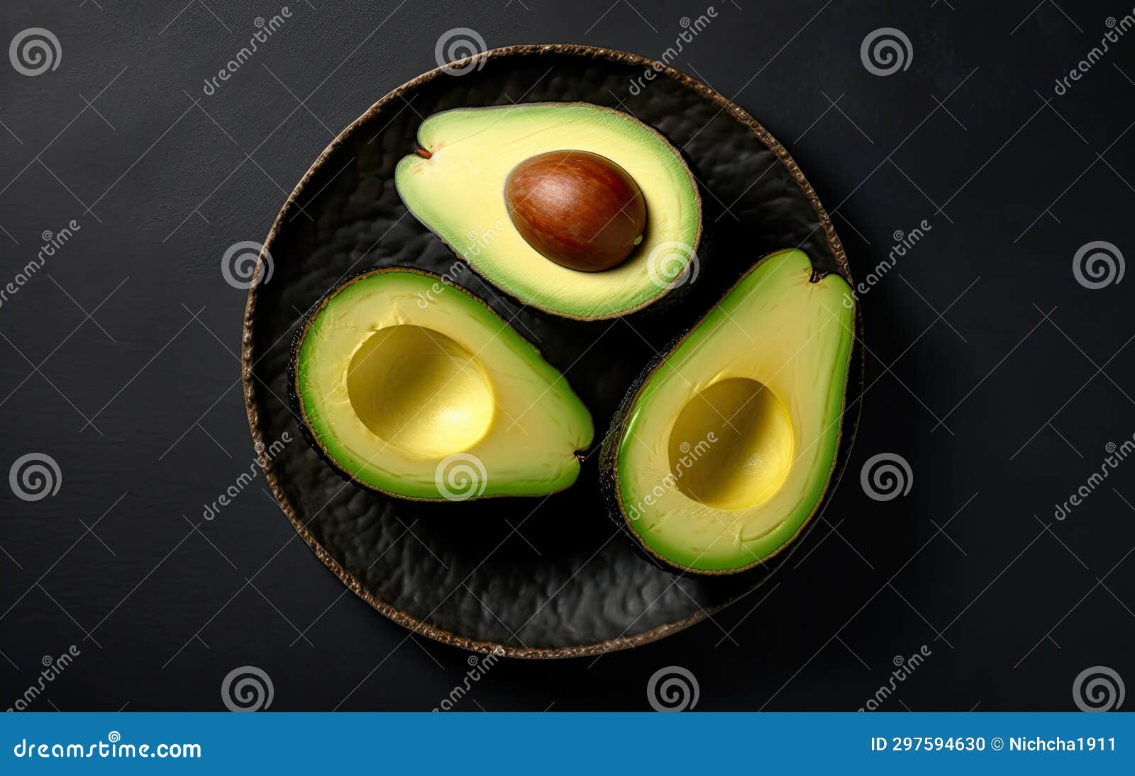 Top view avocados stock photo. Image of vegetable, tropical - 297594630