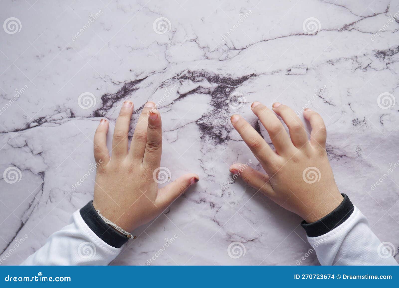 Top View of Baby Hand on Table Stock Photo - Image of childhood, people ...