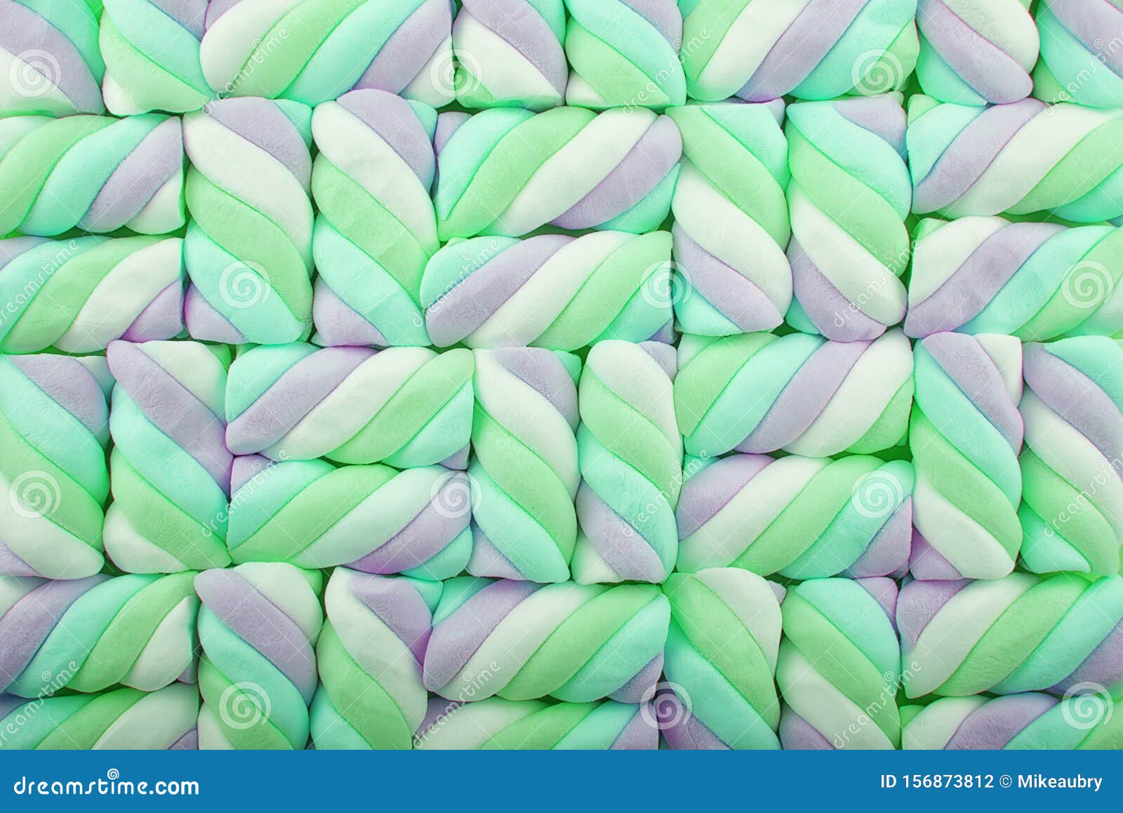 Top View on Background Texture of Colorful Twisted Marshmallow. Stock ...