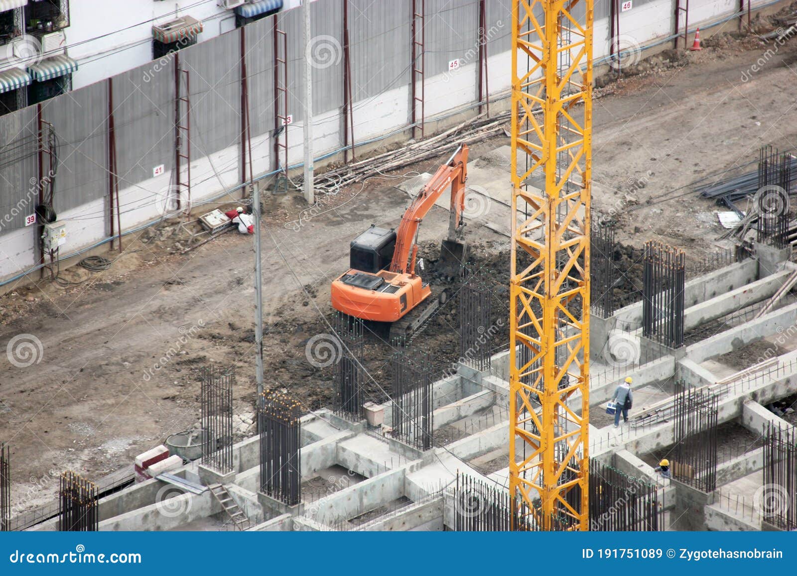 Backhoe is Working on the Construction Site Stock Image - Image of ...