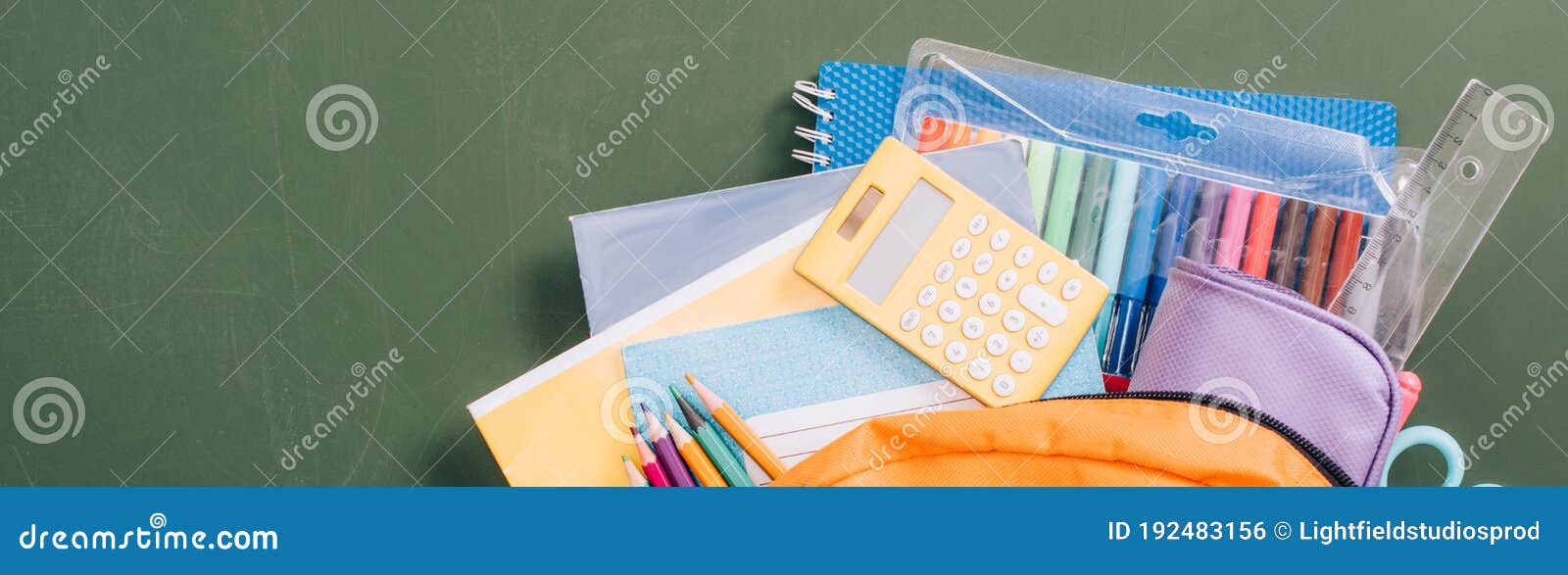 Top View of Backpack Full of Stock Photo - Image of knowledge ...