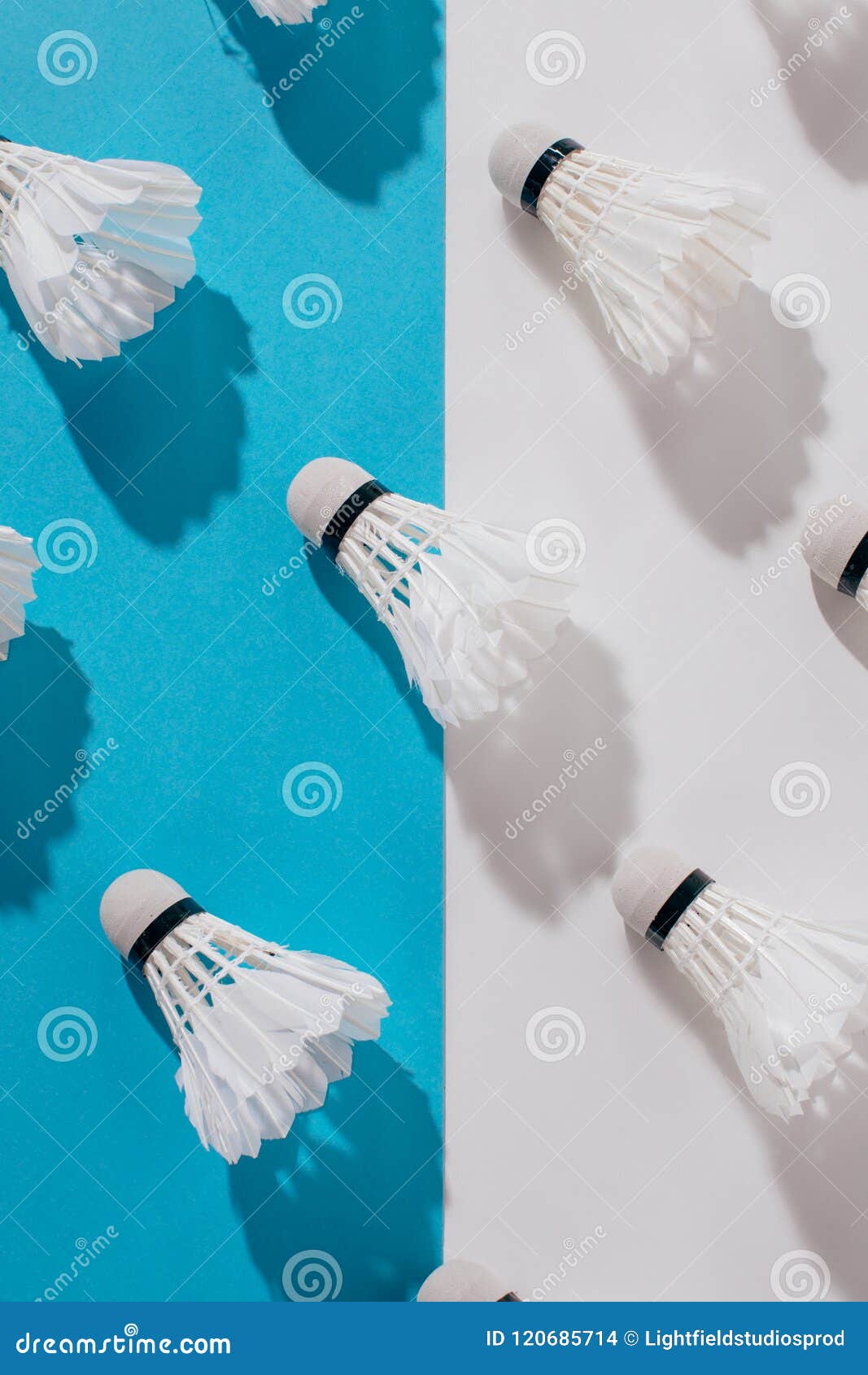 Top View of Badminton Shuttlecocks on Blue Stock Photo - Image of ...