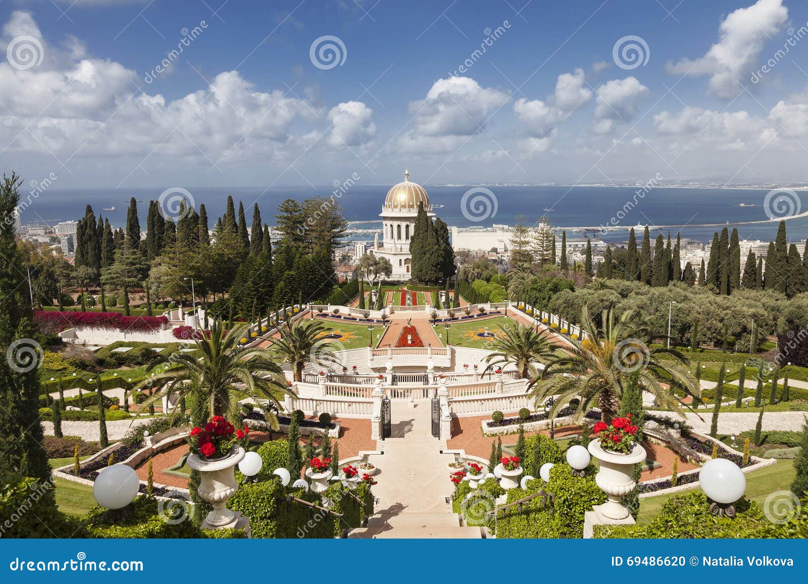 Top View of the Bahai Garden and Haifa, Editorial Image - Image of ...
