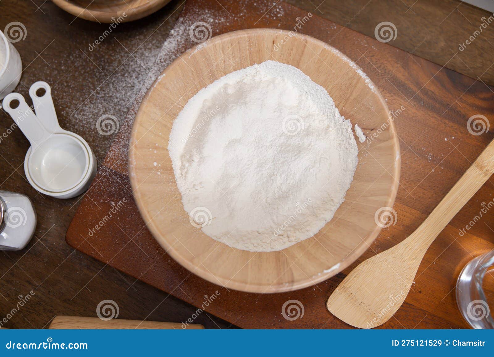Top View of Bakery Flour on the Board Stock Image - Image of food ...