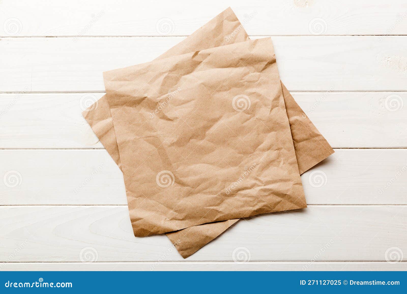 Top View with Baking Parchment Empty on Table Background. Folded Cloth ...