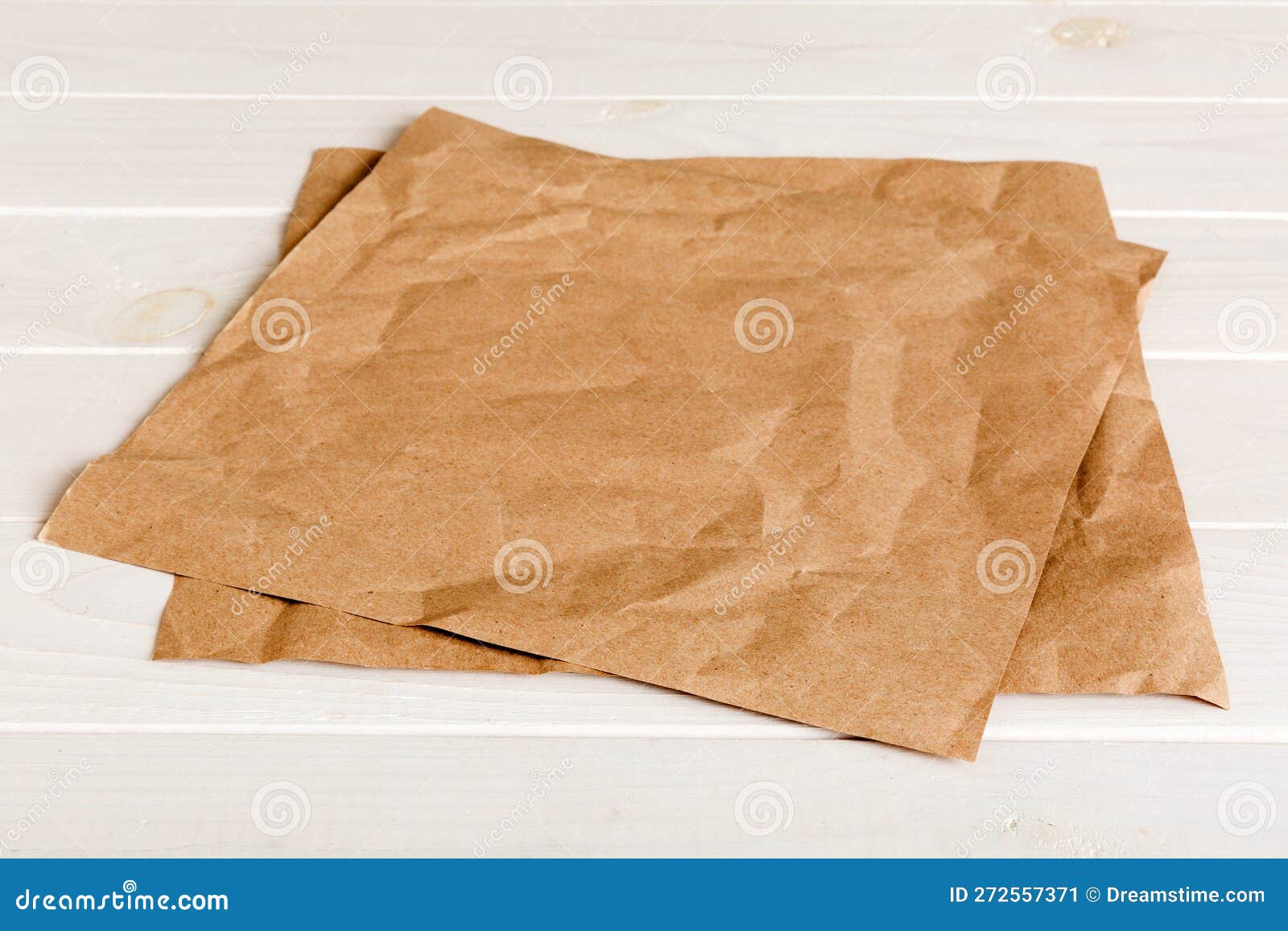 Top View with Baking Parchment Empty on Table Background. Folded Cloth ...