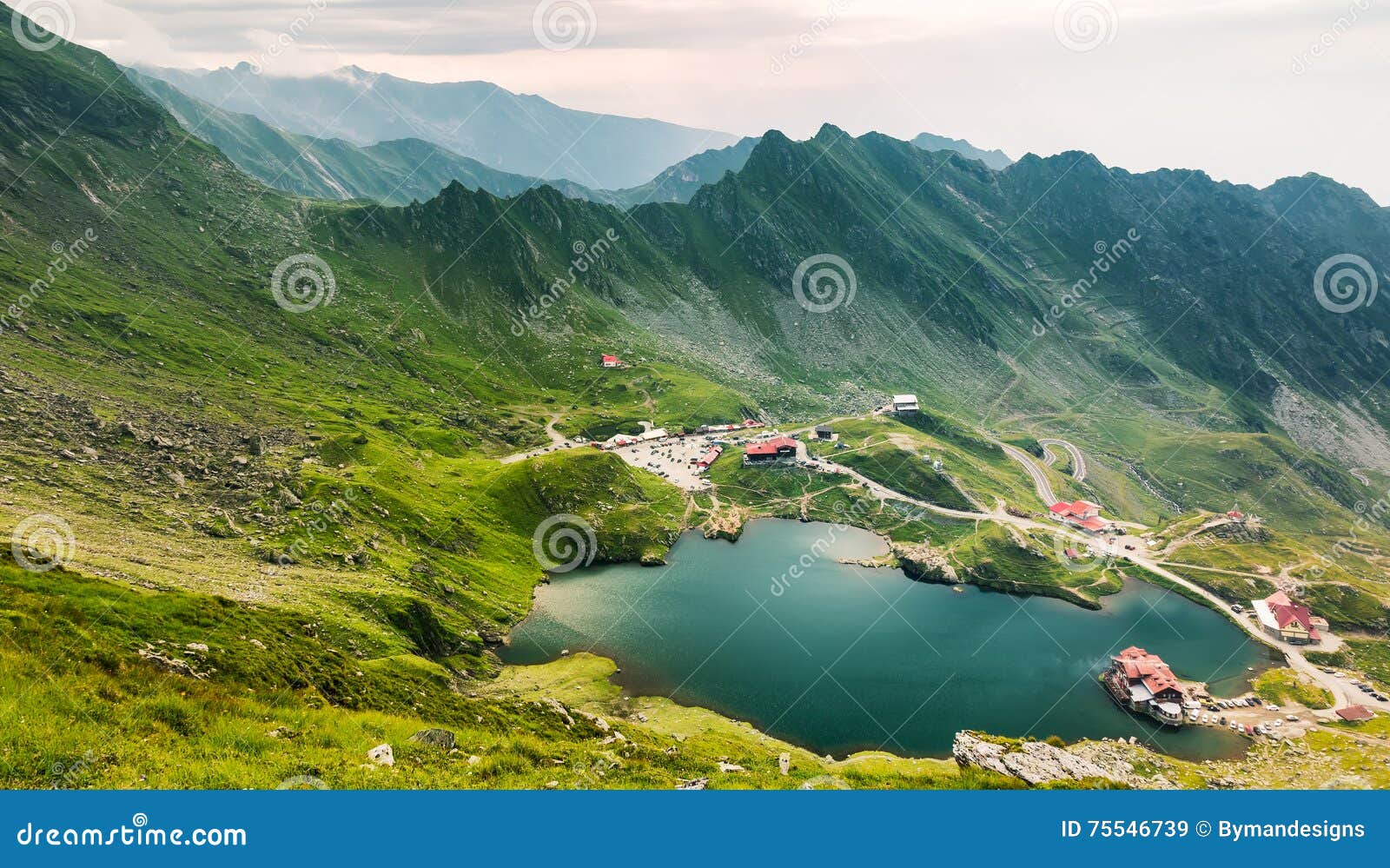 Top View of Balea Lake in Romania Stock Image - Image of tourism, peaks ...