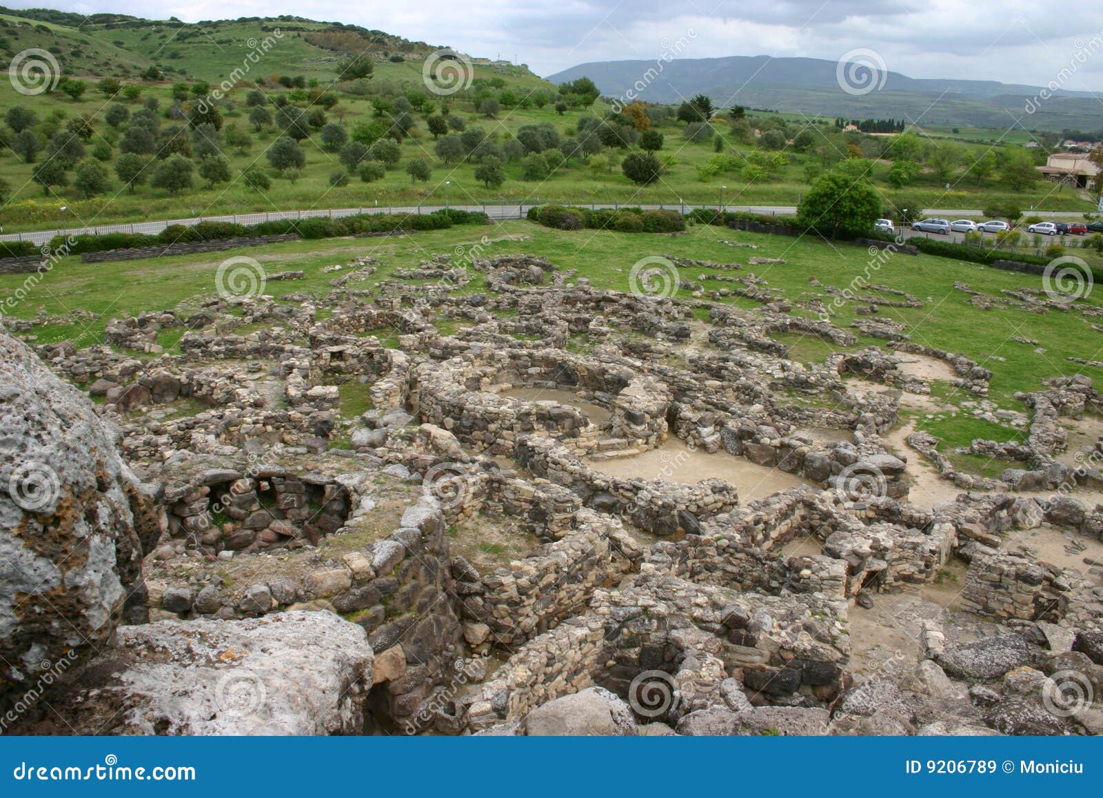 Top View of Barumini Nuraghe Stock Image - Image of sardegna, europe ...