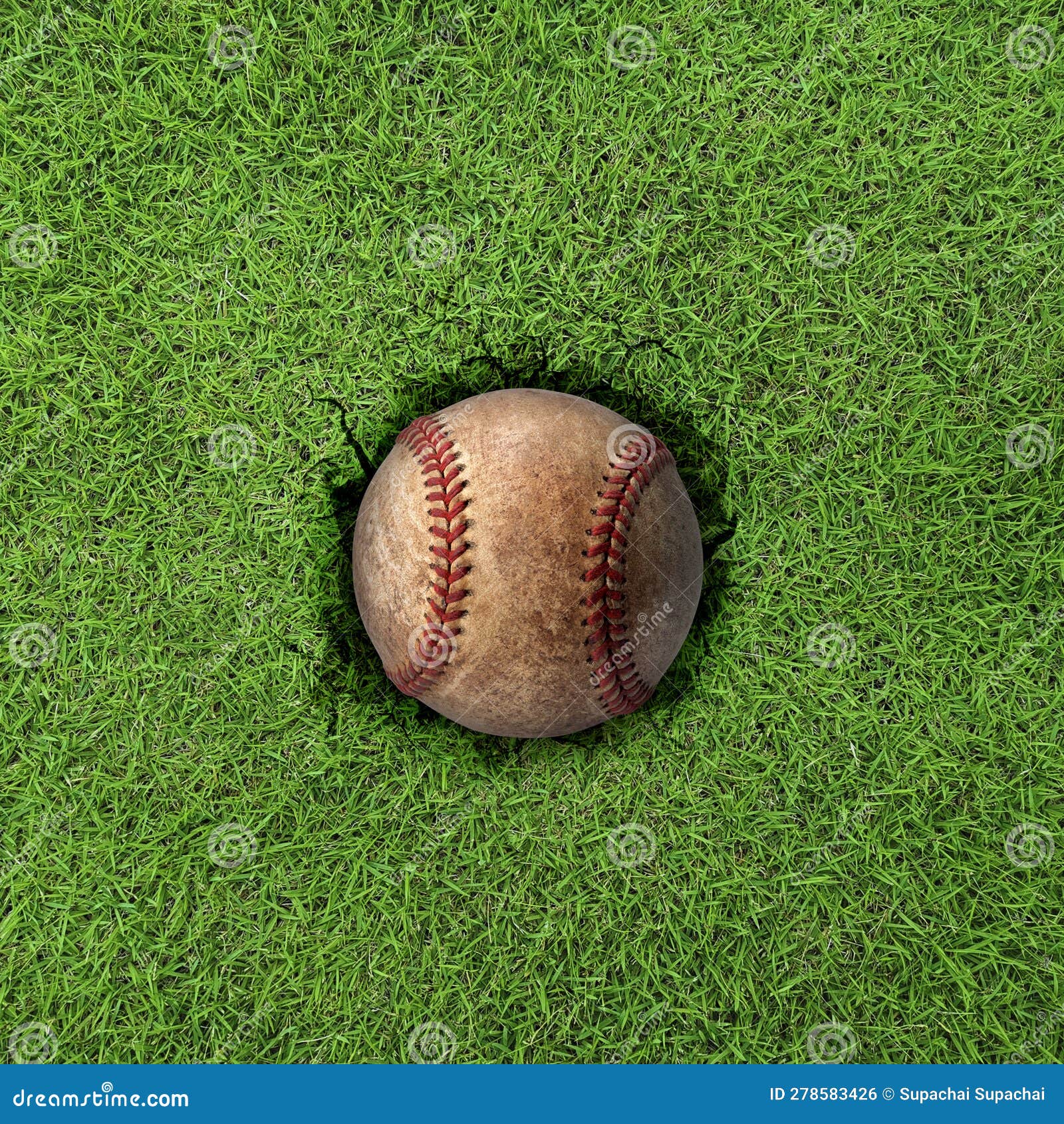 Top View, with a Baseball Ball in the Pit Stock Photo - Image of ball ...