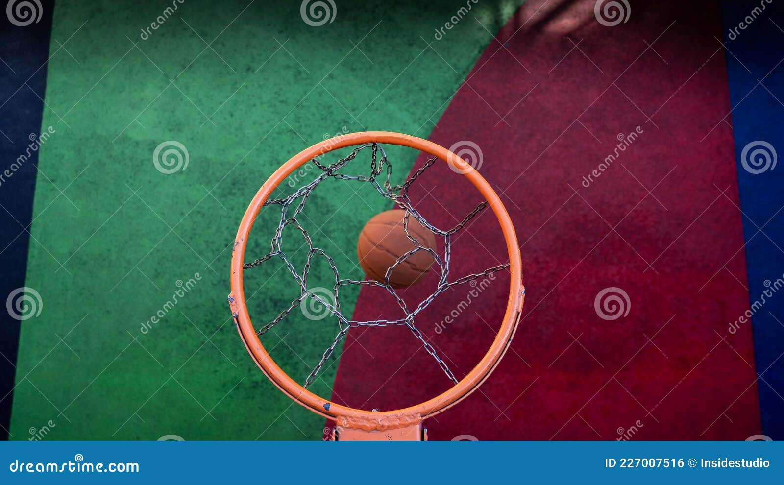Top View of Basketball Basket with Ball. Stock Photo - Image of throw ...