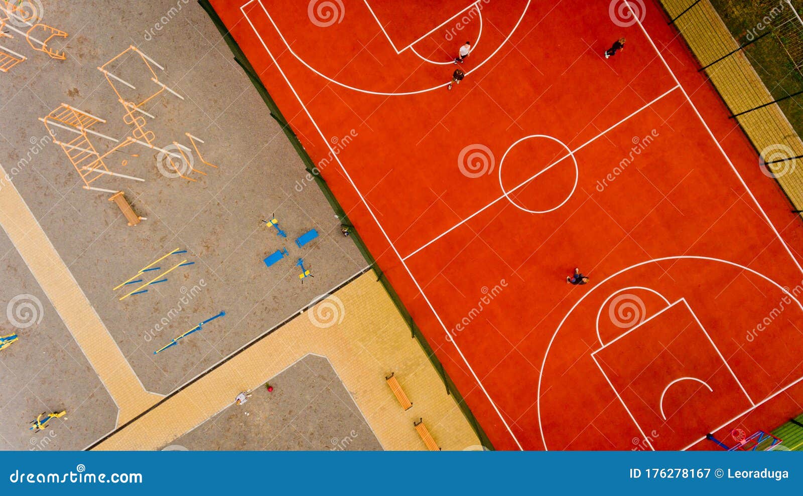Top View of the Basketball Court. Stock Image - Image of basketball ...