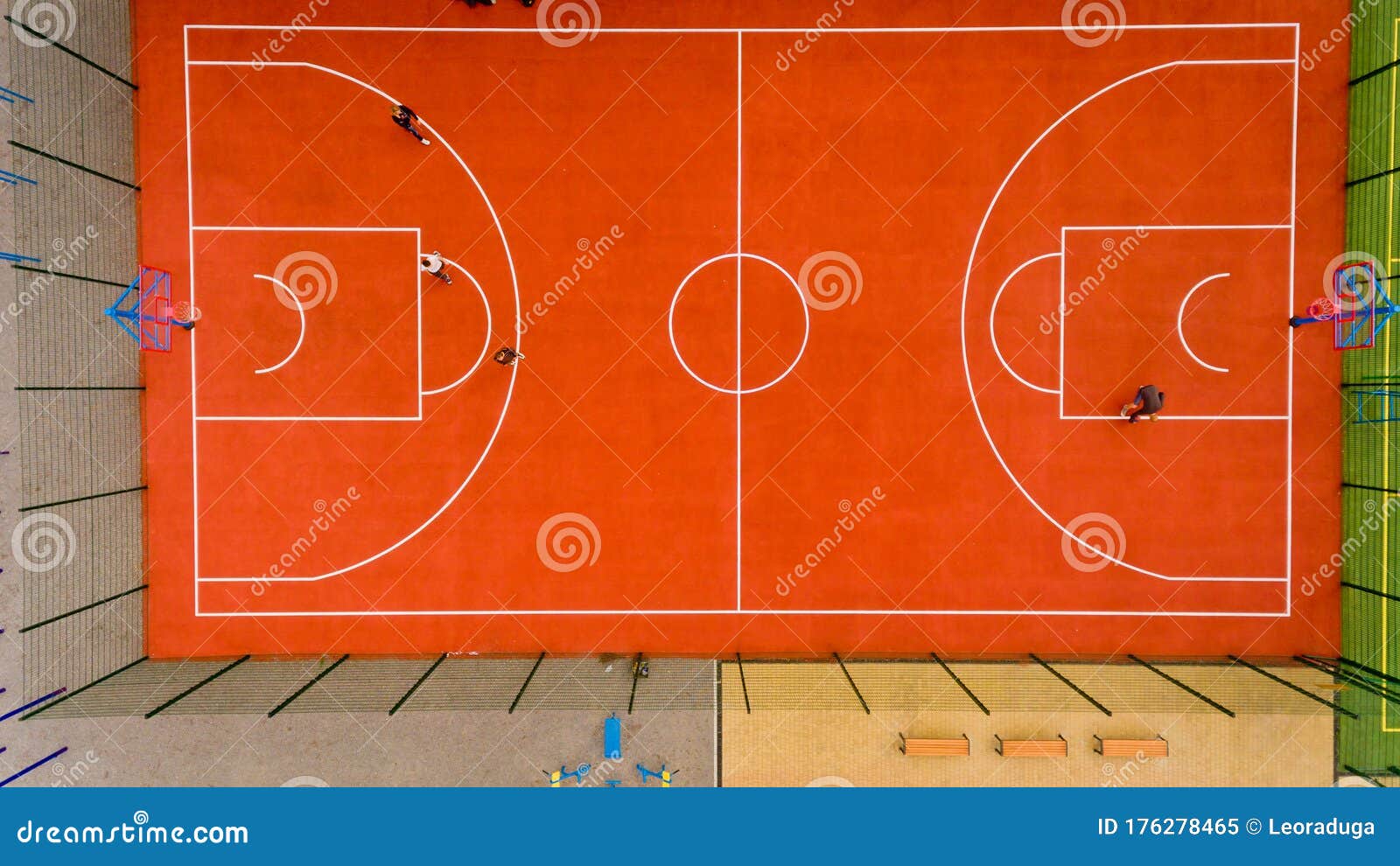 Top View of the Basketball Court. Stock Image - Image of ukraine, drone ...