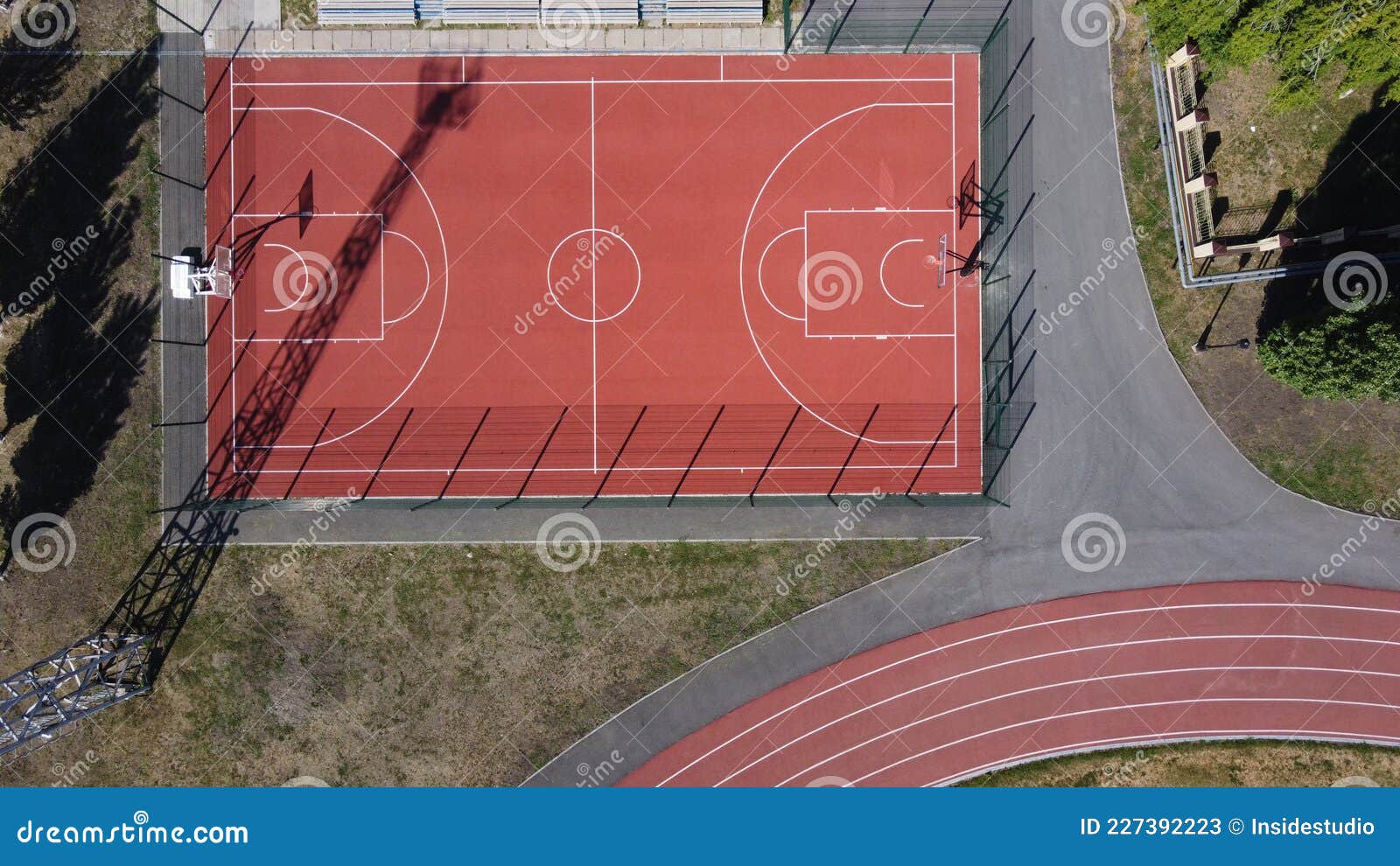 Top View of the Basketball Field. Shooting from a Drone Stock Image ...