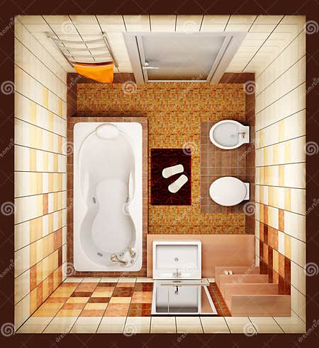 Top view of the bathroom stock photo. Image of light, mirror - 2439922