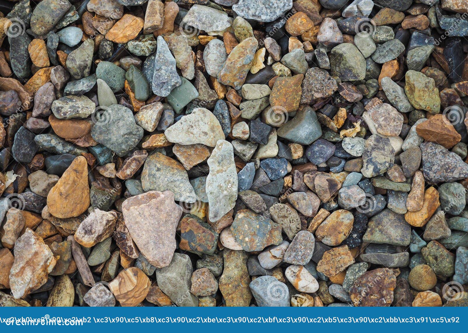 Top View of the Beach Made of Mixed and Multi-colored Stones Stock ...