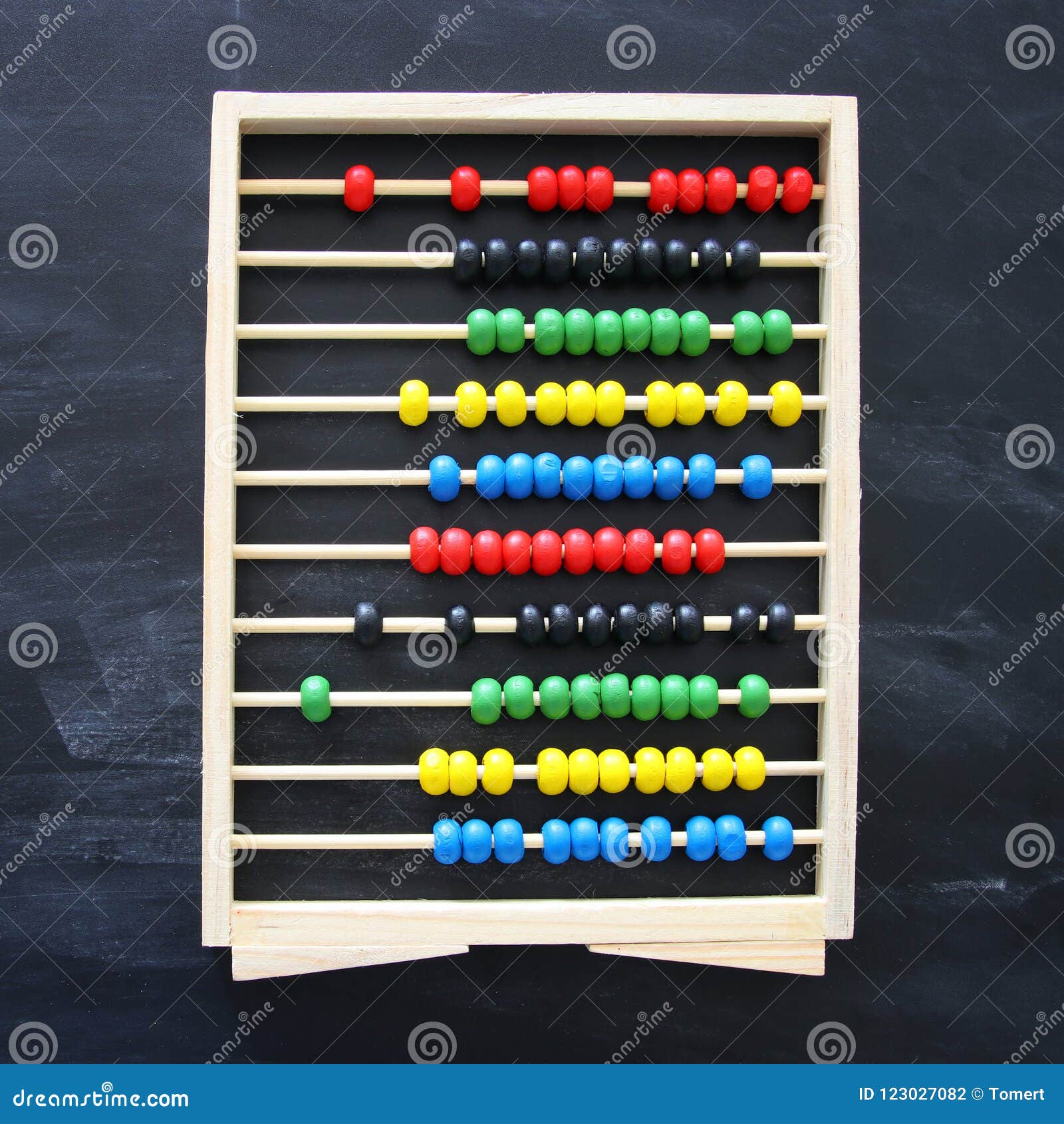 Top View of Beaded Abacus Over Chalkboard Background. Stock Photo ...