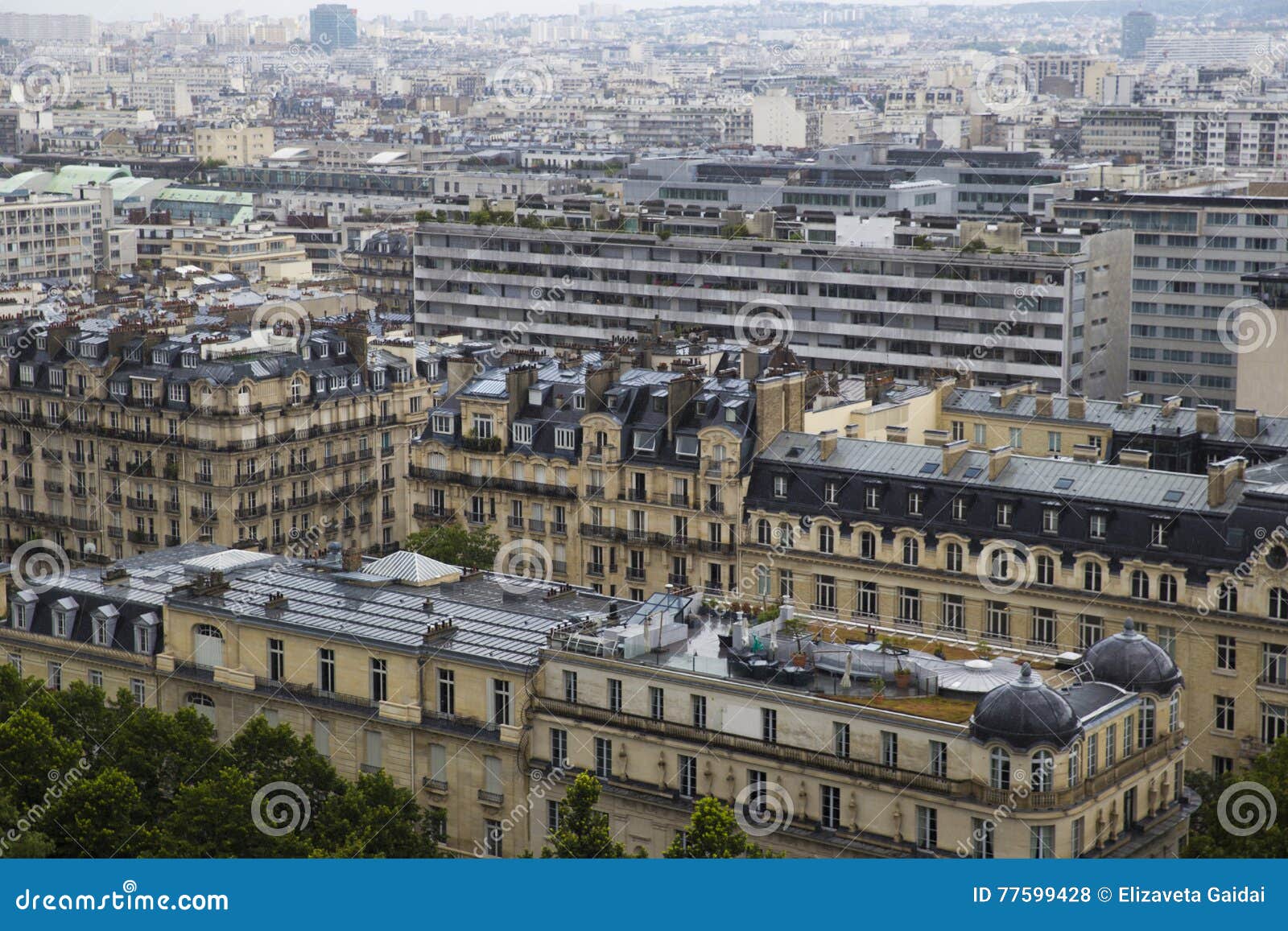 Top View of the Beautiful Architecture of Paris Stock Photo - Image of ...