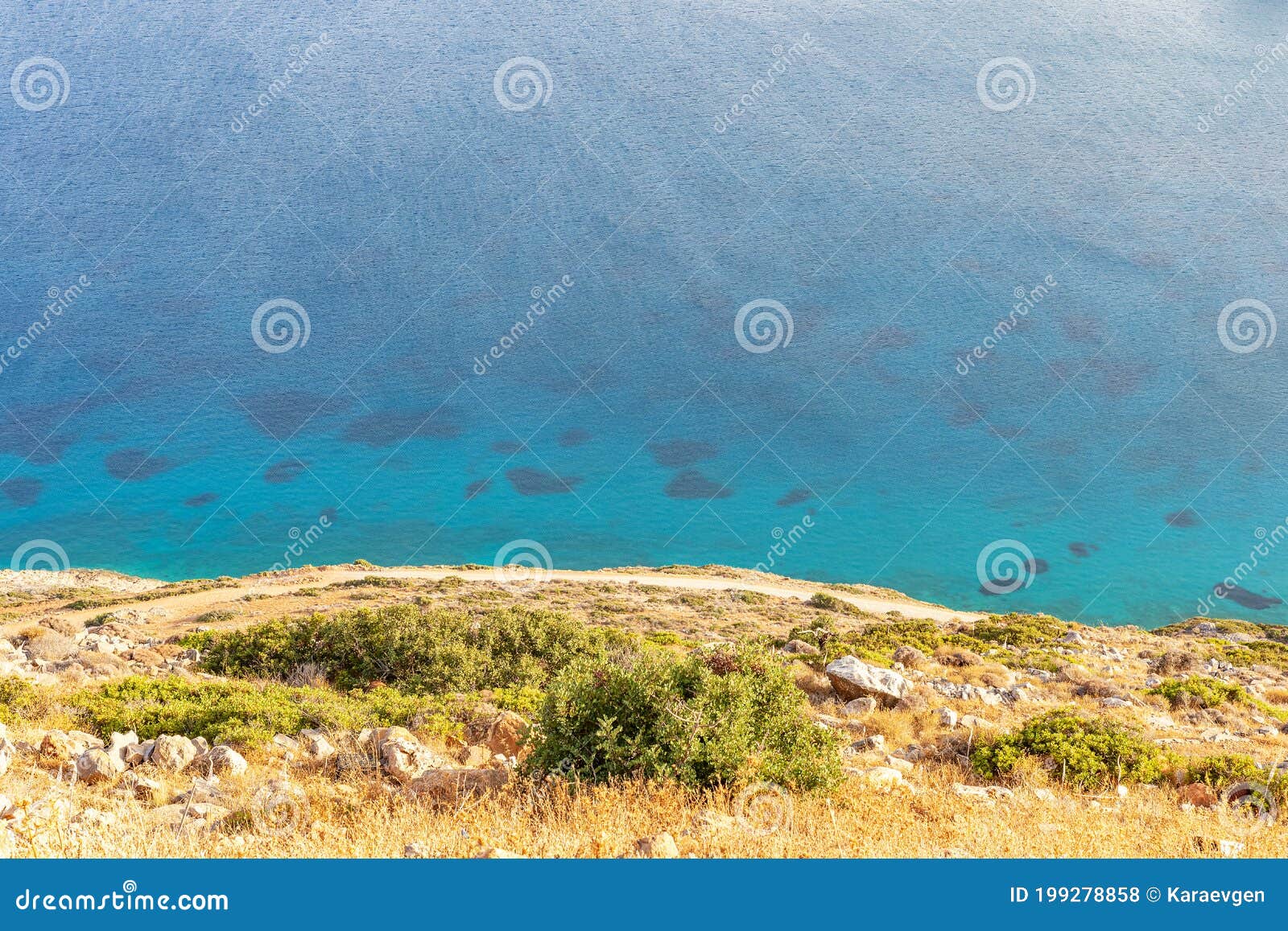 Top View of Beautiful Blue Sea with Cliffs Stock Photo - Image of stone ...