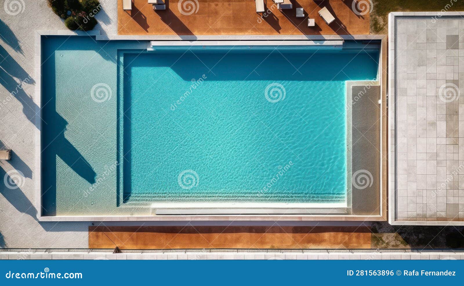 Top View of Beautiful Idyllic Rectangular Swimming Pool . AI Generative ...