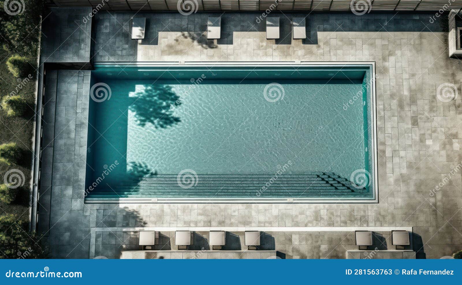 Top View of Beautiful Idyllic Rectangular Swimming Pool . AI Generative ...