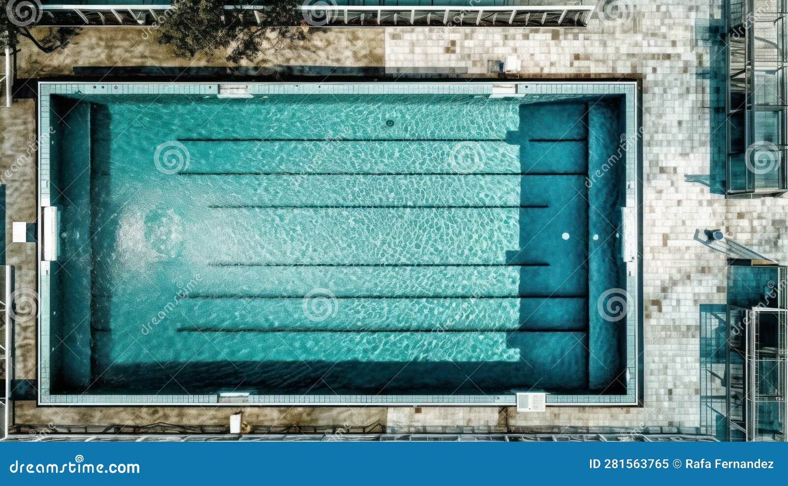 Top View of Beautiful Idyllic Rectangular Swimming Pool . AI Generative ...