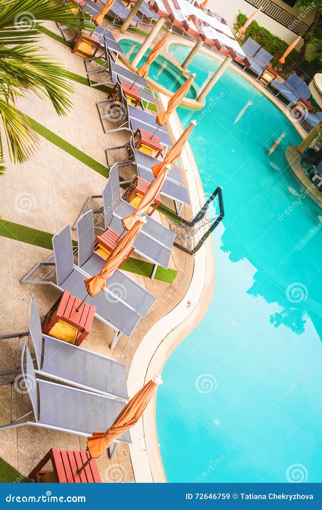 Top View of Beautiful Swimming Pool Stock Image - Image of green ...