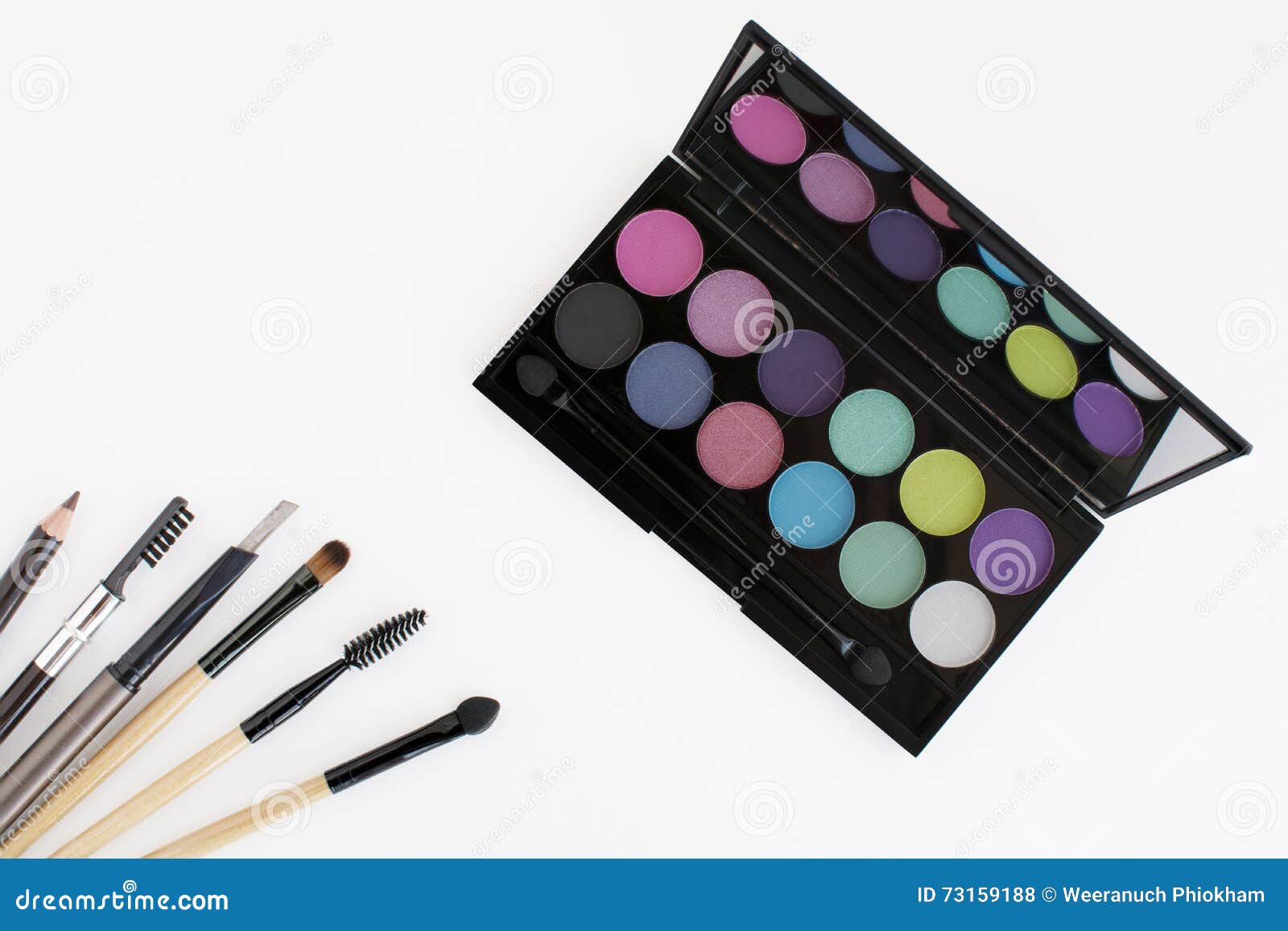 Top View Beautiful Vivid Various Item Makeup Kit Stock Photo - Image of ...