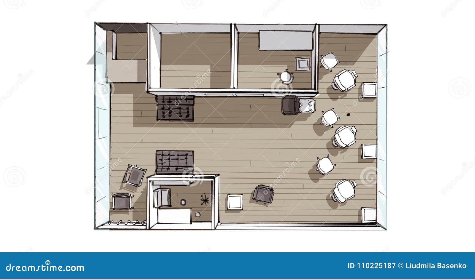 Top View of a Beauty Salon Interior Stock Illustration - Illustration ...