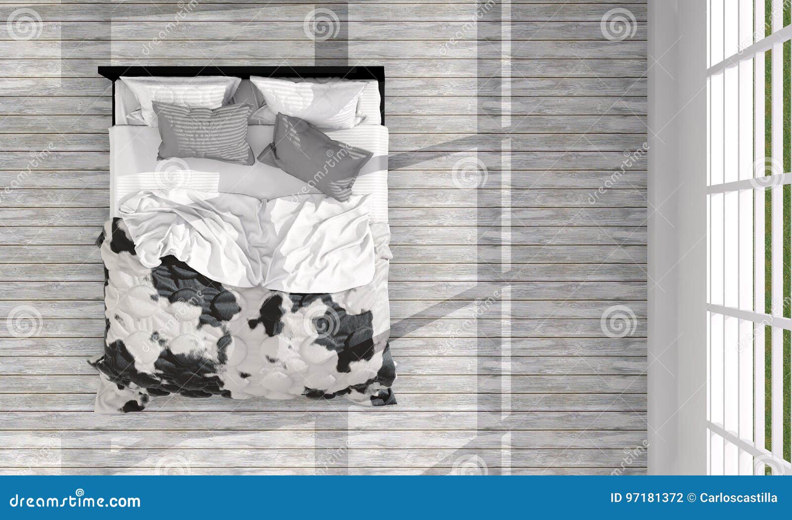 Top View of Bed Room Interior. Stock Illustration - Illustration of ...