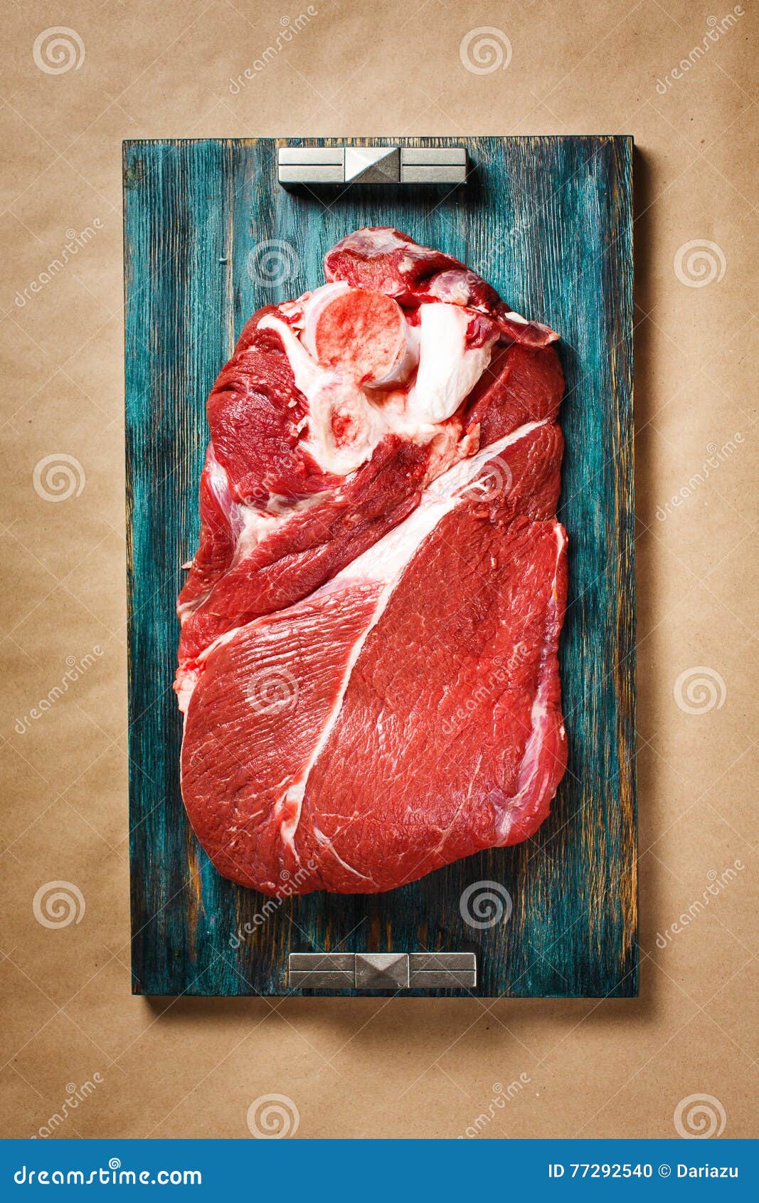 Top View of Beef Red Meat with Black Pepper Stock Photo - Image of ...