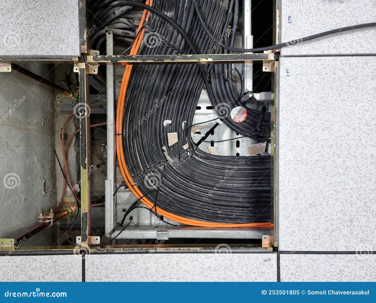 Top View of Bend Angle Cable Pulling Work Stock Image - Image of ...