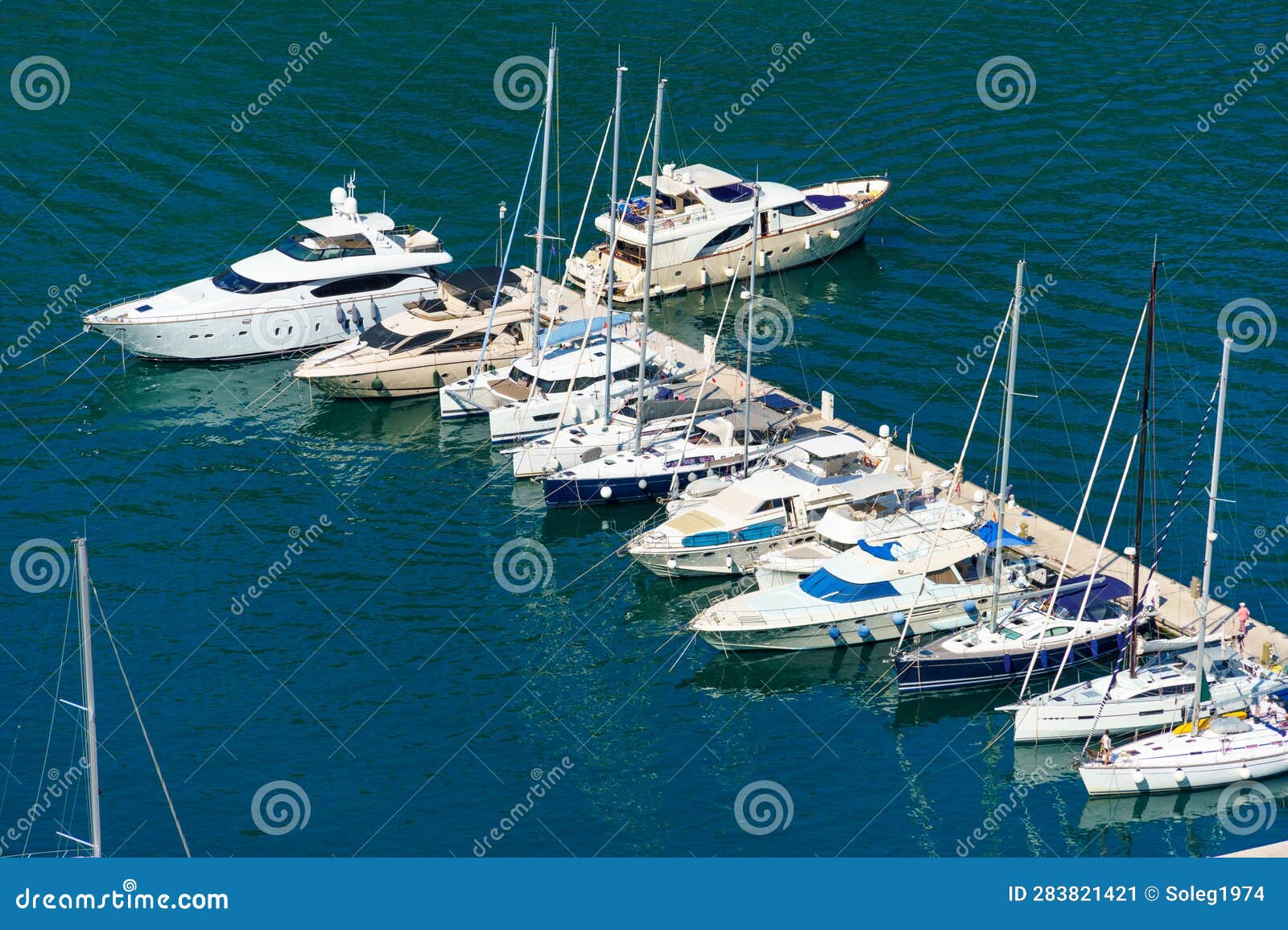 Top View of the Berth with Yachts Stock Image - Image of urban ...