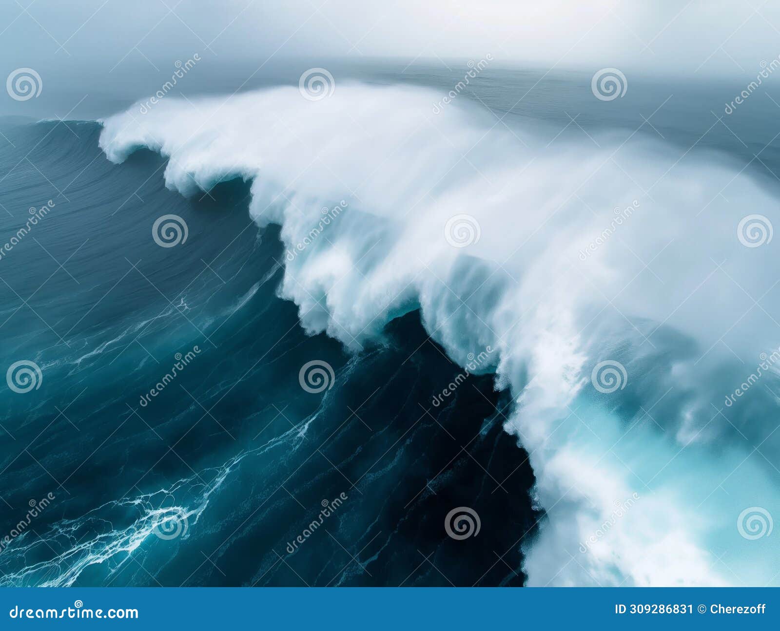 Top view of big ocean wave stock image. Image of nature - 309286831