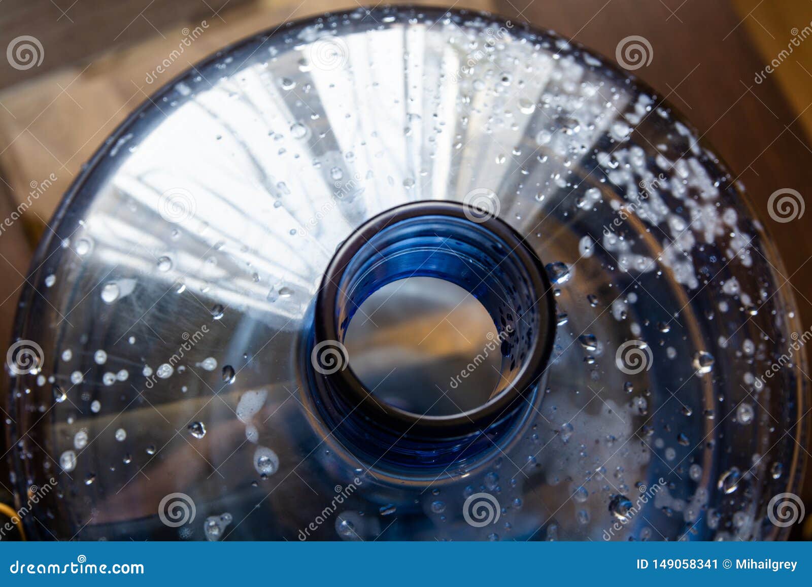 Top View on the Big Plastic Bottle. Empty Bottle for Water Cooler Stock ...