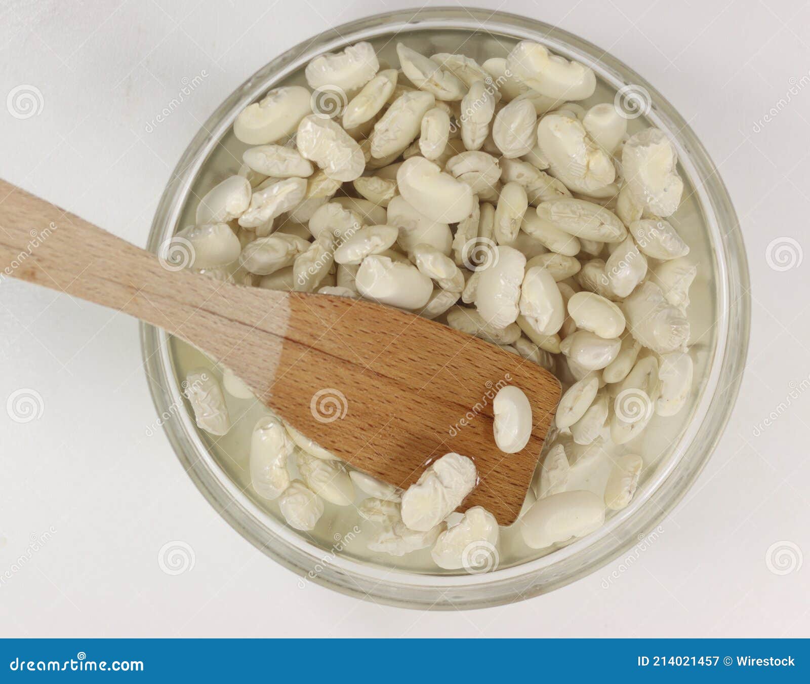 Top View of Big White Beans Soaking in a Bowl Stock Image - Image of ...