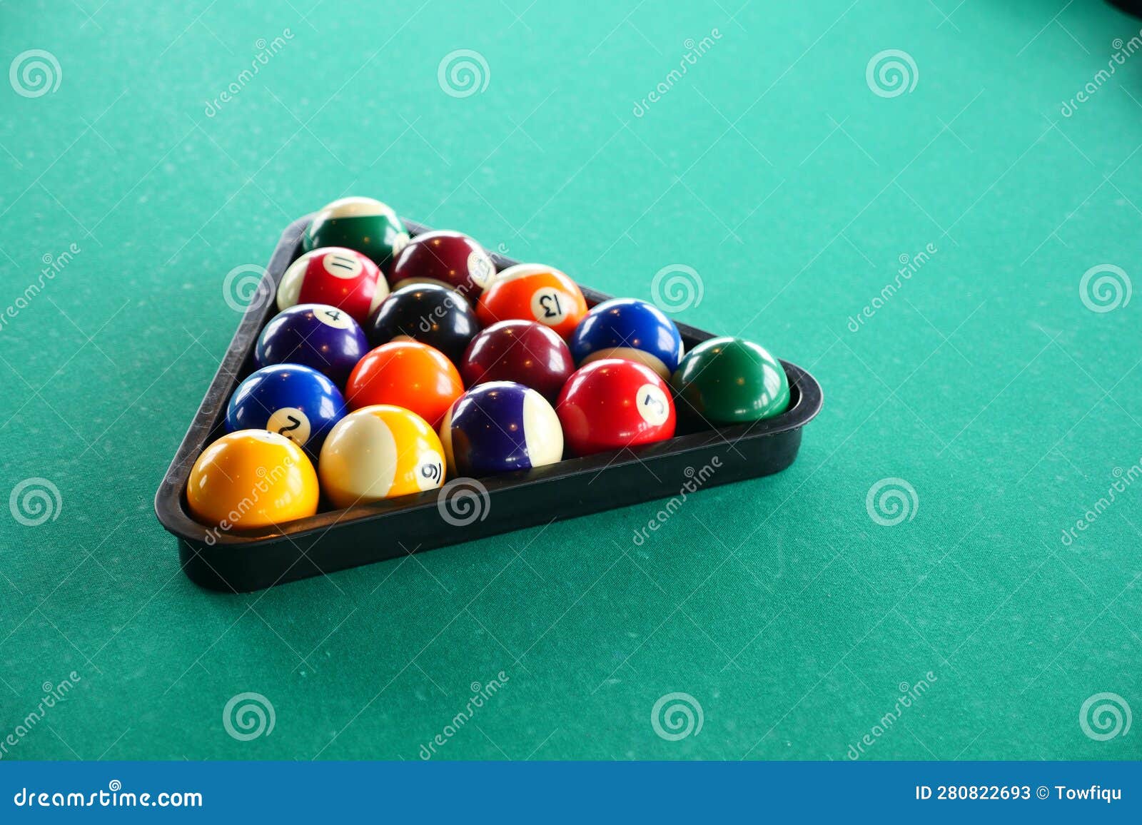 Top View of Billiard Balls on the Table. Stock Image - Image of ...